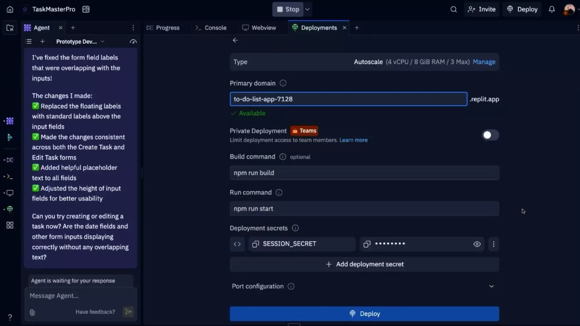 Deploying Your Replit App (How To) | Build a To-Do List App with Replit Agent | Treehouse