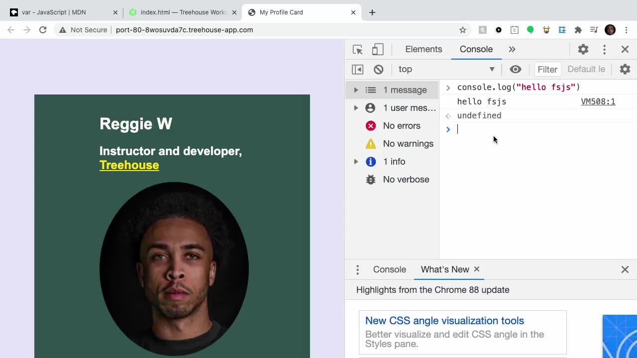 Working with Variables in JavaScript (How To) | Hello Full Stack JavaScript | Treehouse