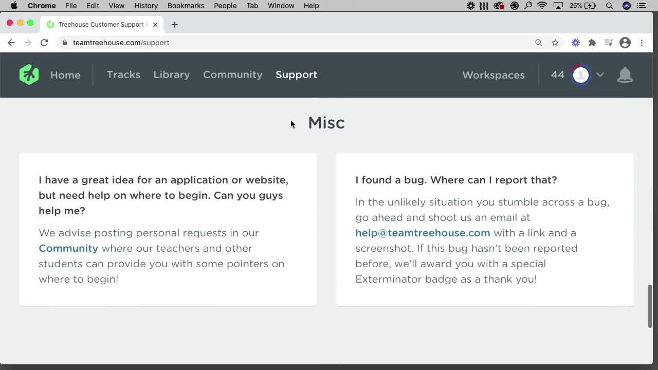 Support (How To) | How to Use Treehouse | Treehouse