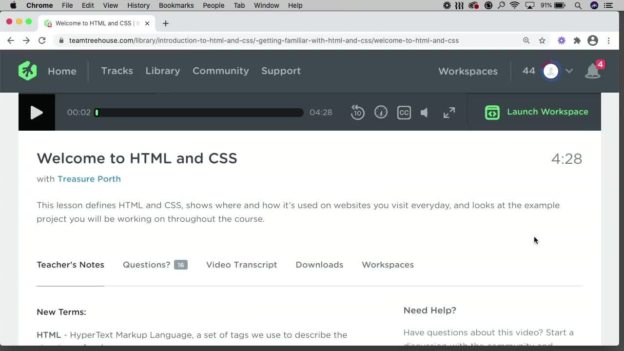Workspaces (How To) | How to Use Treehouse | Treehouse