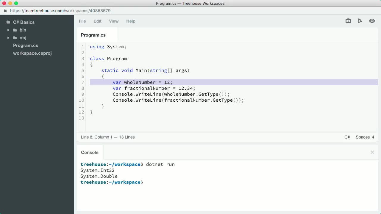 Numeric Types and Casting (How To) | C# Basics | Treehouse