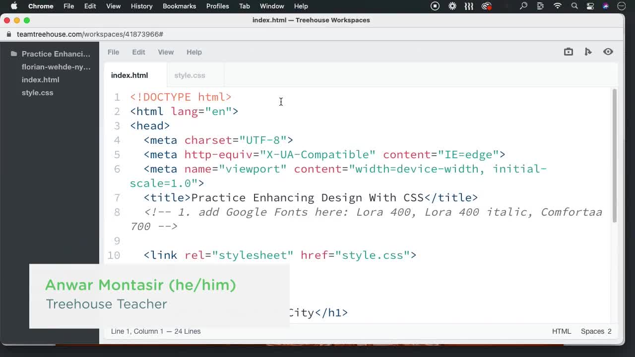 Introducing the Practice (How To) | Practice Enhancing Design with CSS | Treehouse