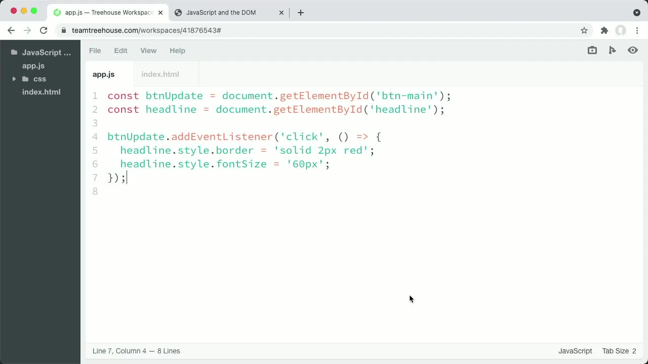 Select Elements by Tag Name (How To) | JavaScript and the DOM | Treehouse
