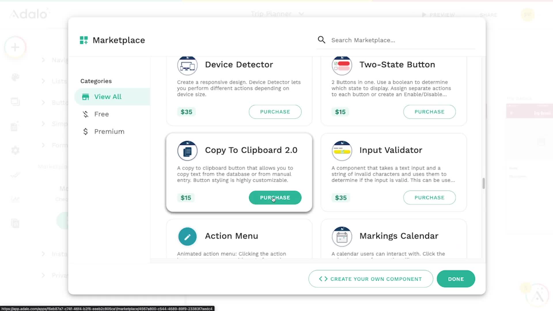Component Marketplace (How To) | Getting Started in Adalo | Treehouse