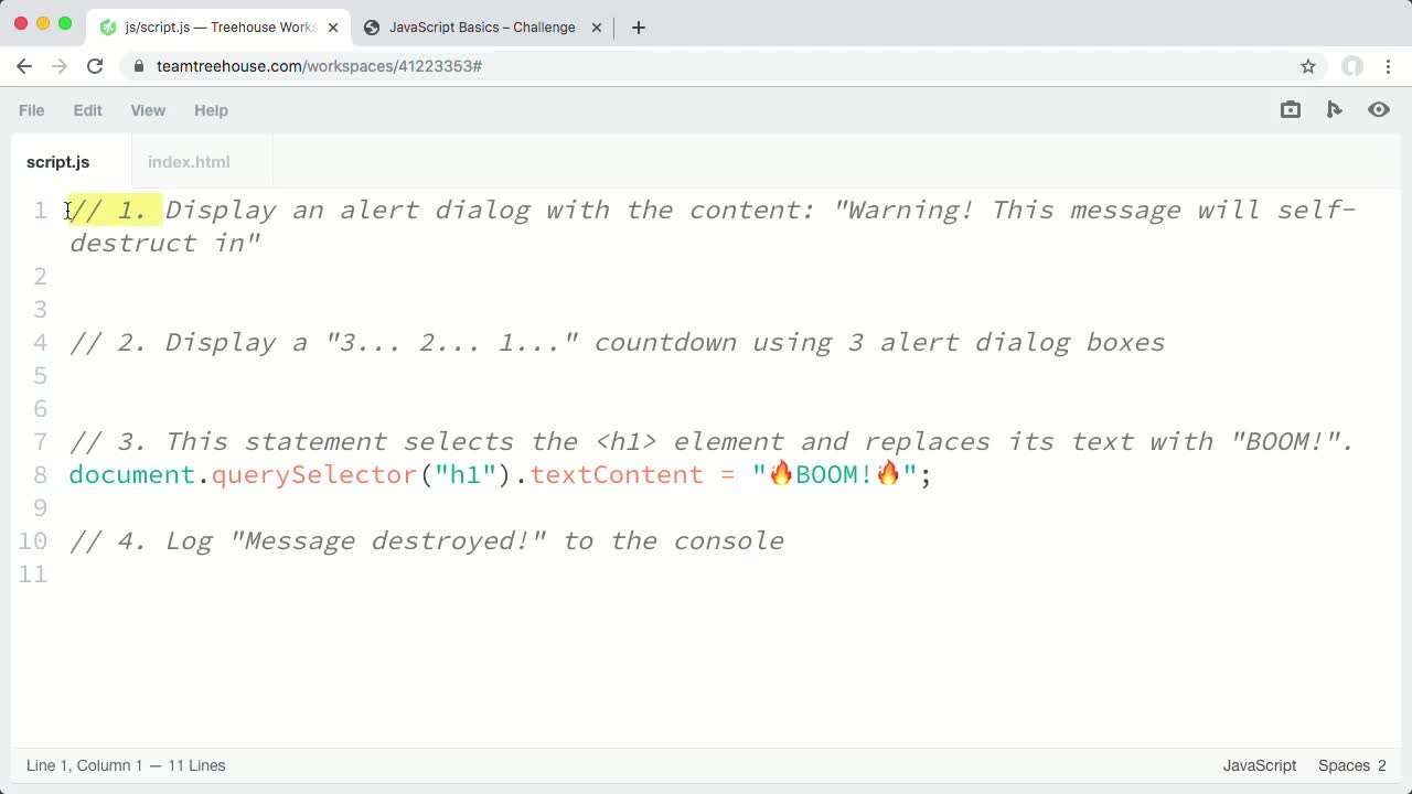 JavaScript Practice Challenge (How To) | JavaScript Basics | Treehouse