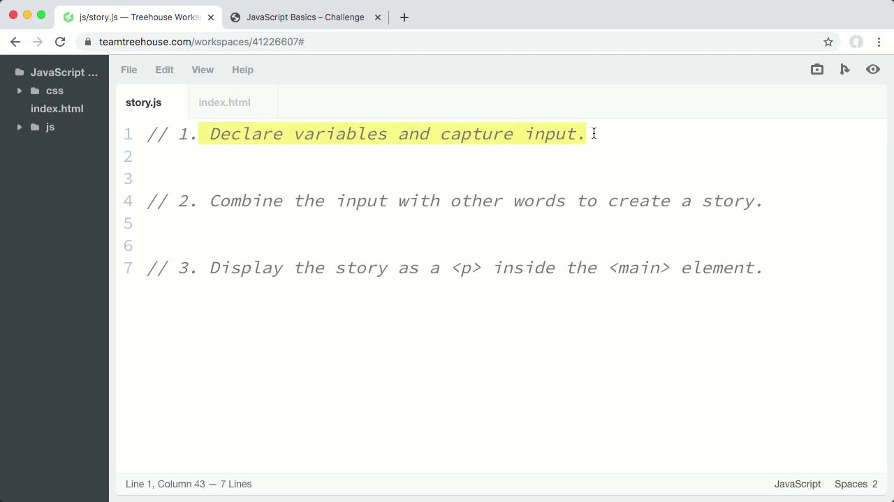Variables and Strings Challenge (How To) | JavaScript Basics | Treehouse