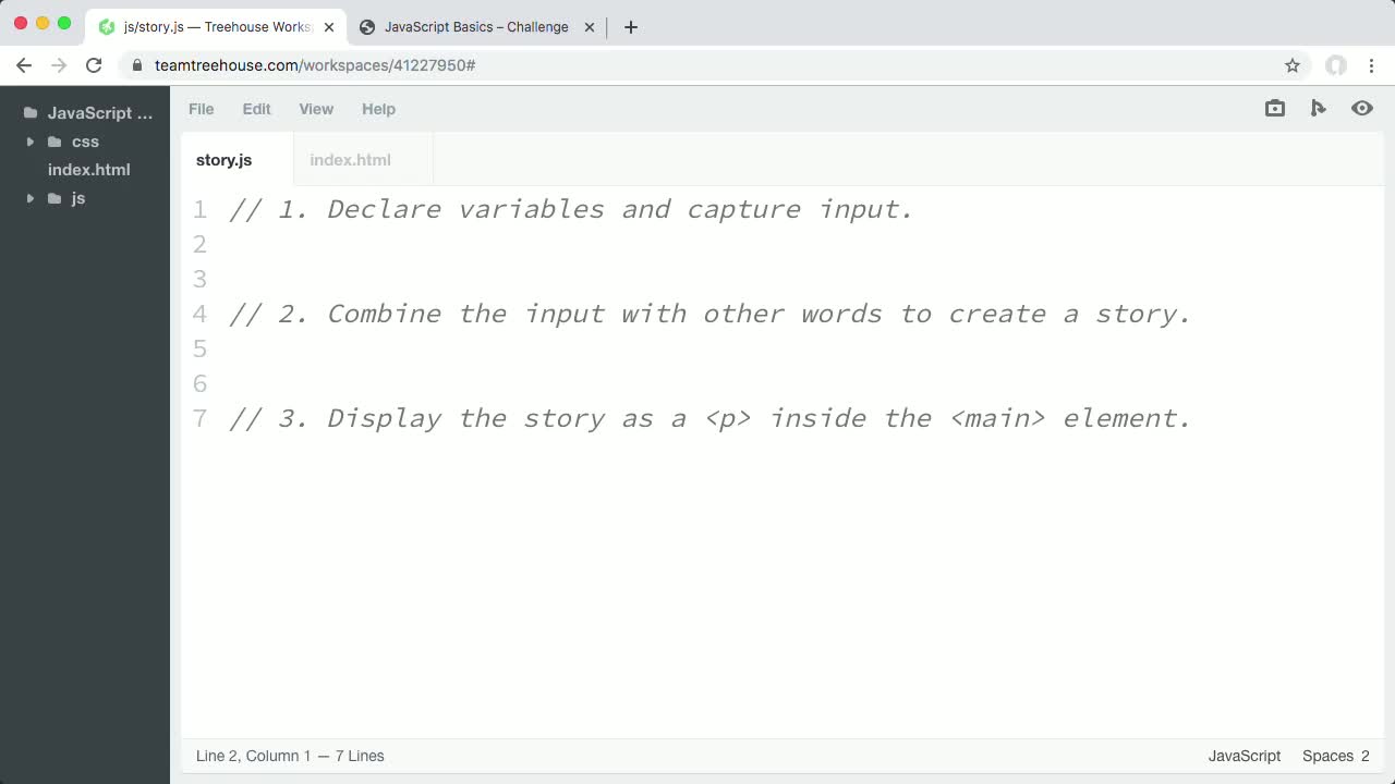 Variables And Strings Challenge Solution How To Javascript Basics Treehouse