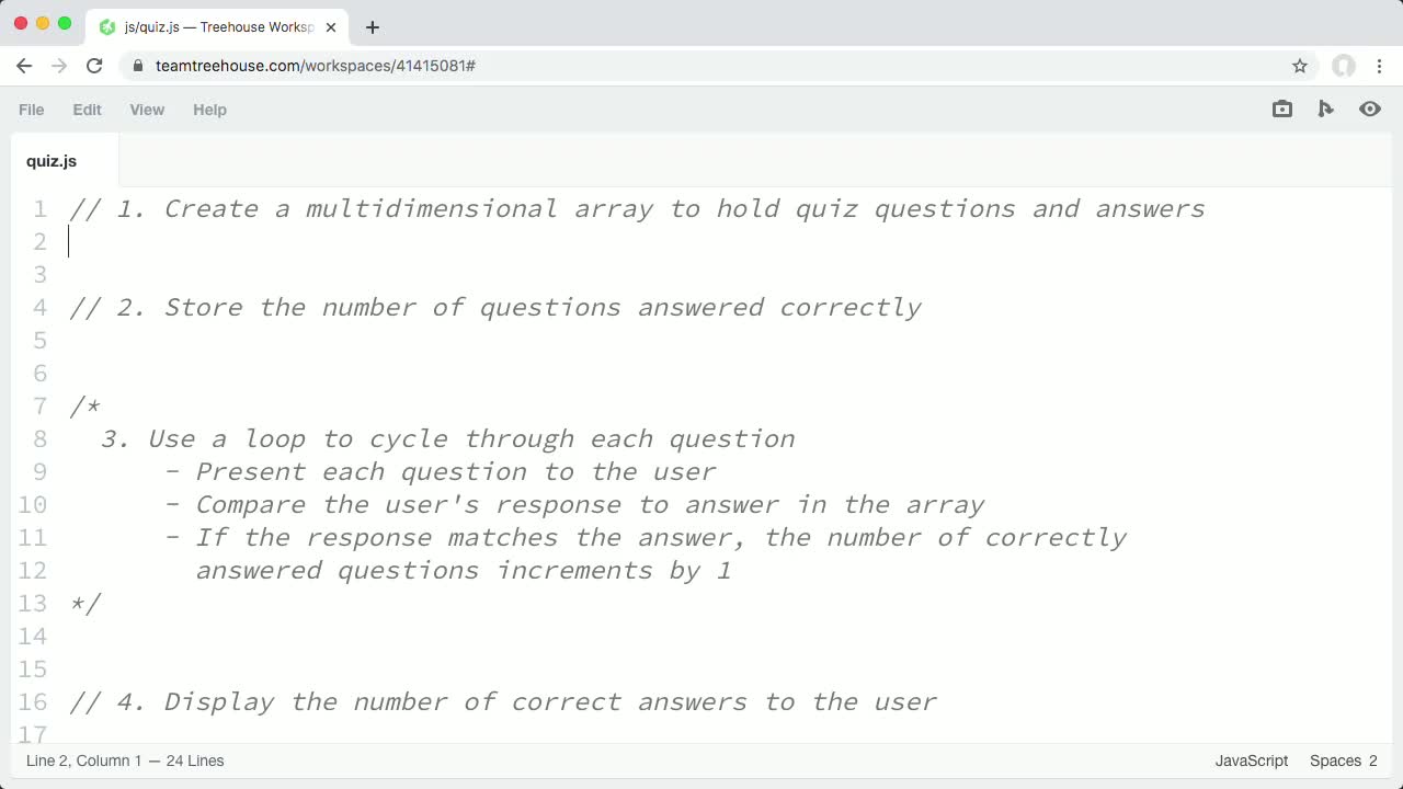 Build a Quiz Challenge – One Solution (How To) | JavaScript Arrays ...