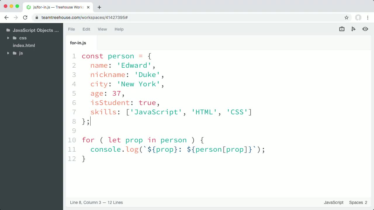 Store Objects in Arrays (How To) | JavaScript Objects | Treehouse