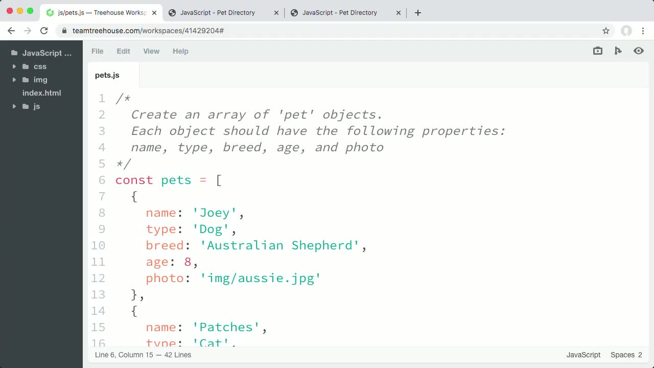 Display an Array of Objects on the Page – One Solution (How To) | JavaScript Objects | Treehouse