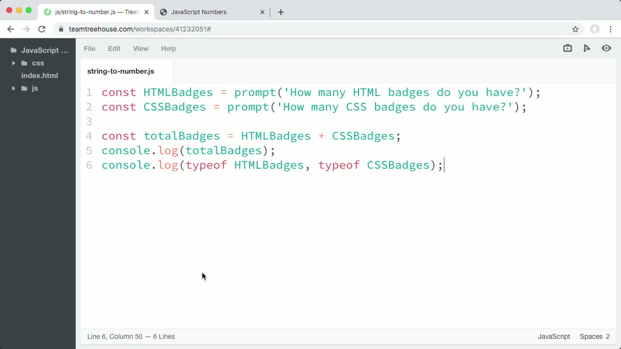 Convert Strings to Numbers (How To) | JavaScript Numbers | Treehouse