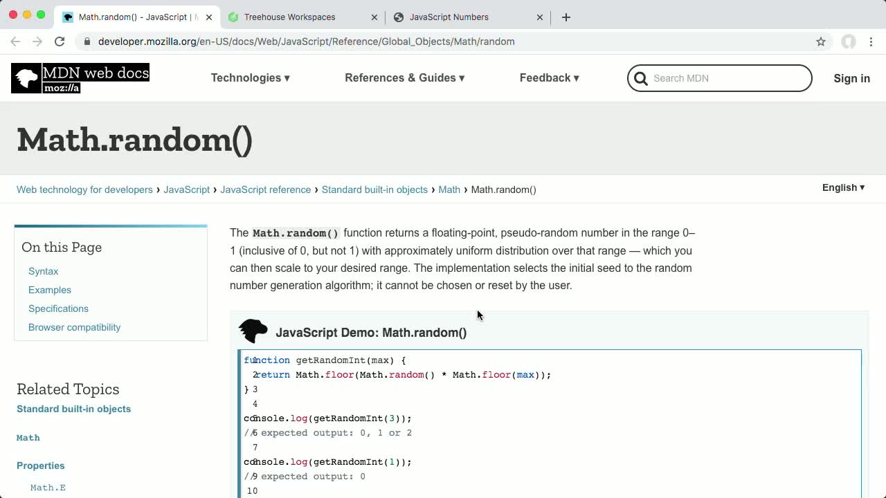 Create a Random Number (How To) | JavaScript Numbers | Treehouse