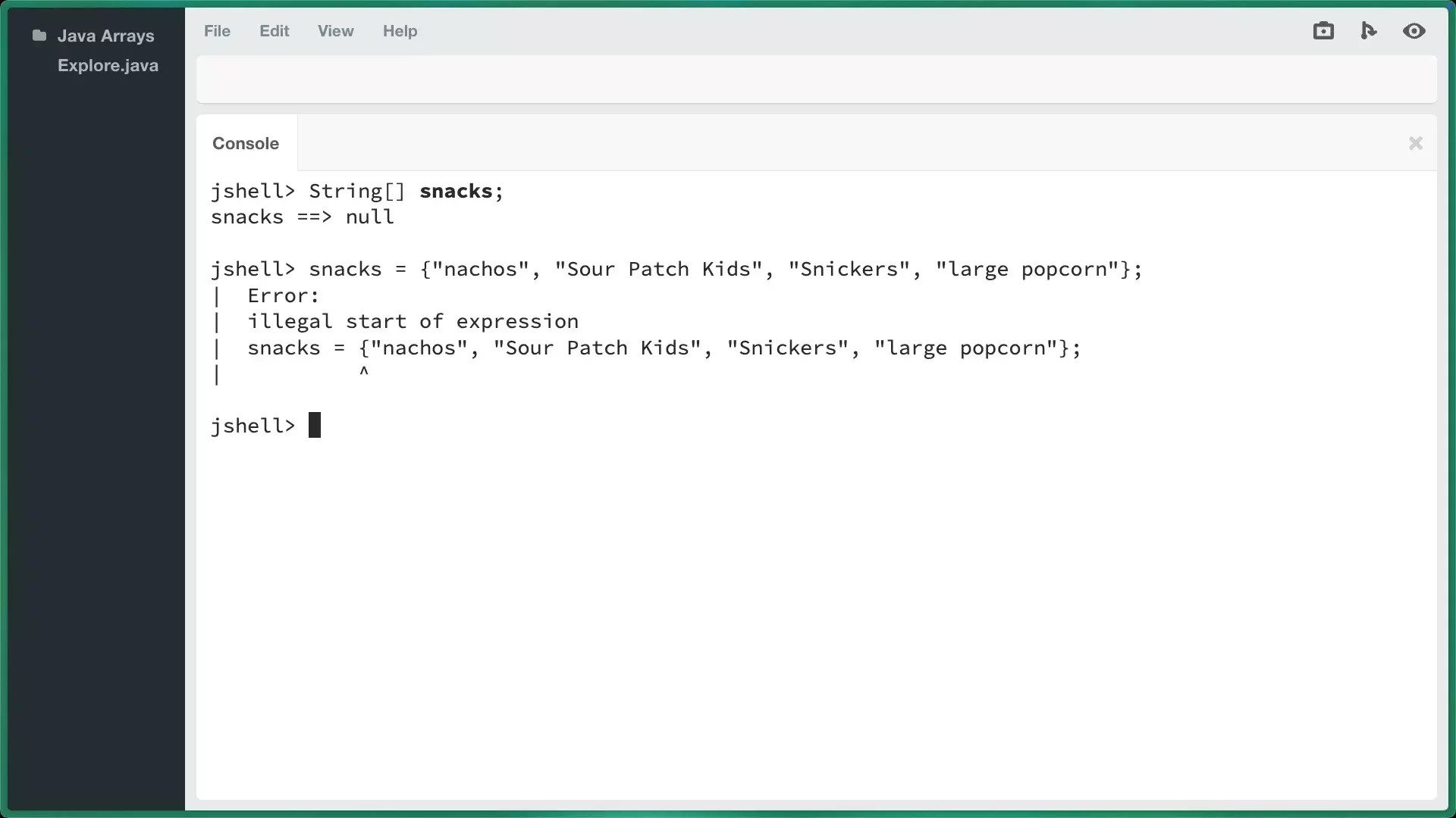 Array Literal Shortcut (How To) | Java Arrays | Treehouse