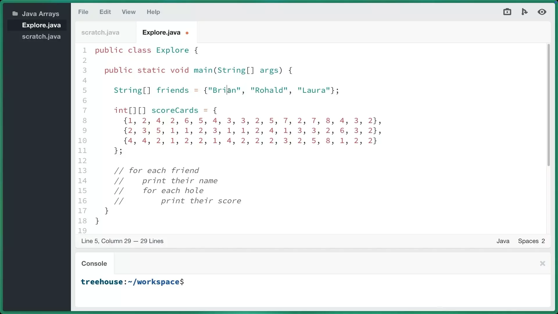 Looping Over 2d Arrays (How To) | Java Arrays | Treehouse