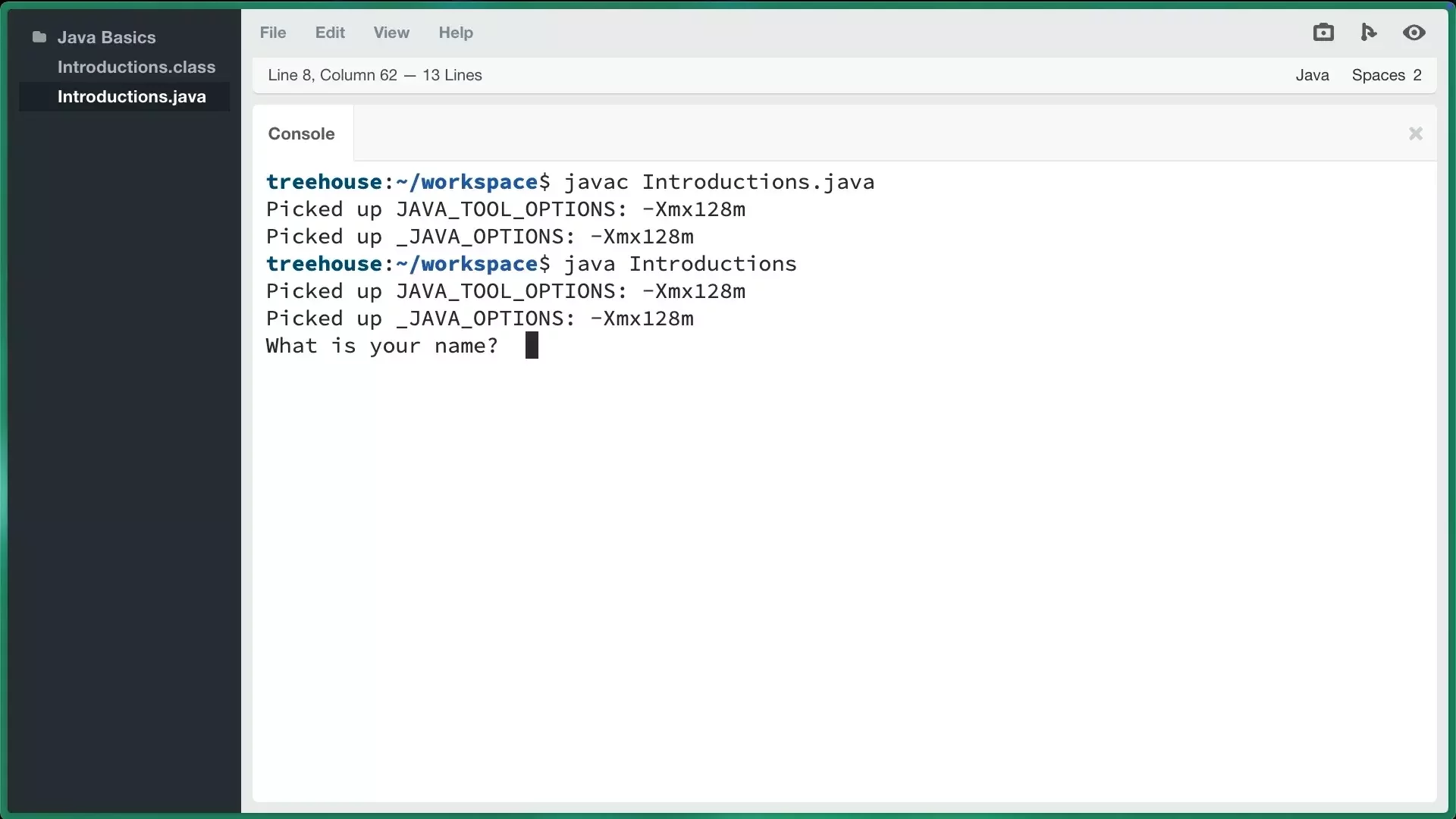 Receiving Input (How To) | Java Basics | Treehouse