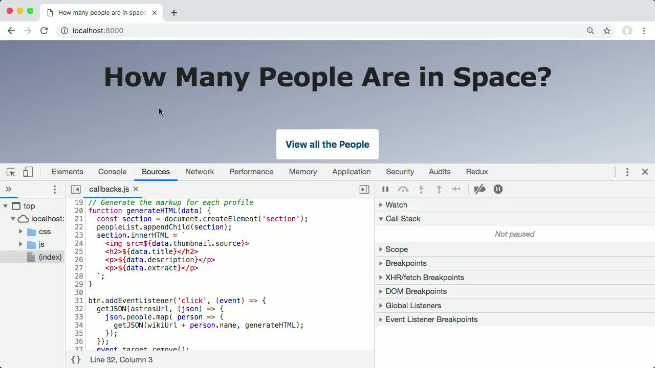 Stepping Through Async Code How To Asynchronous Programming With Javascript Treehouse