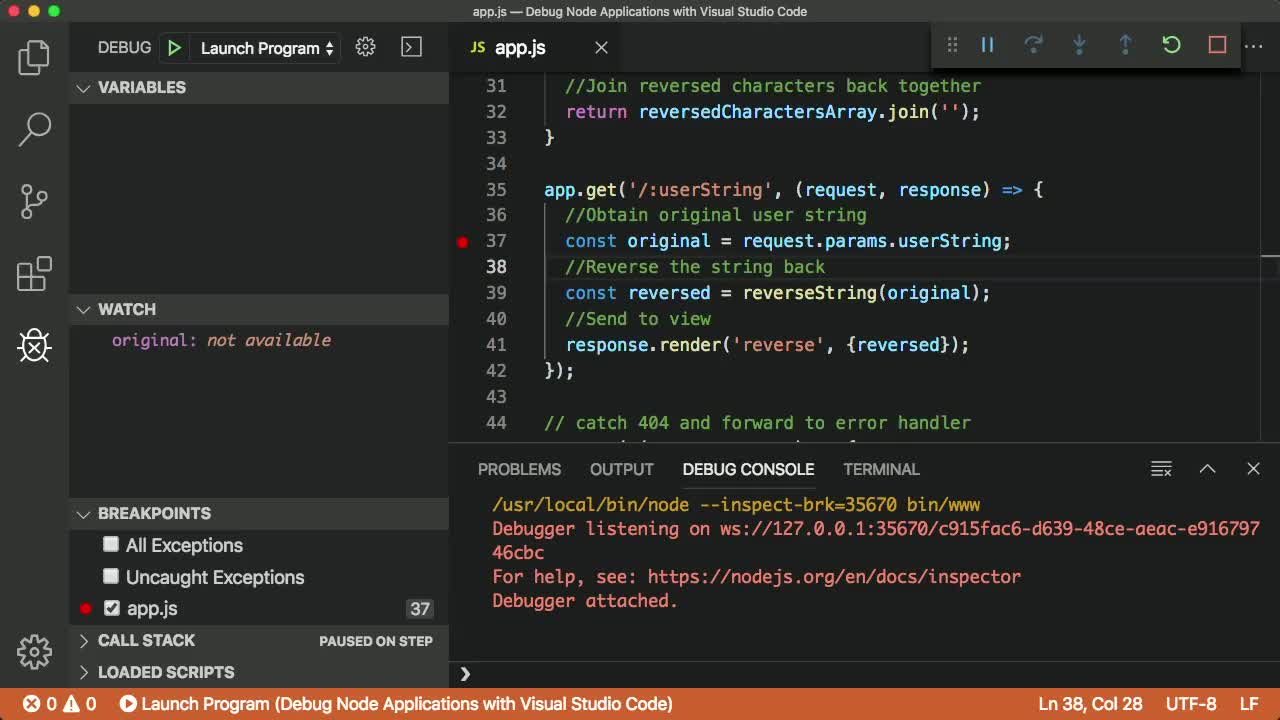 Debug Functions (How To) | Debug Node Applications with Visual Studio Code | Treehouse
