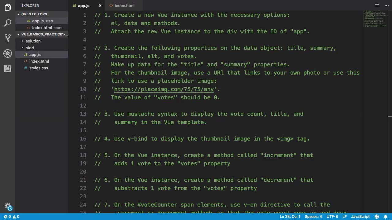 Practice Vue.js Templating: One Solution (How To) | Practice Vue.js ...