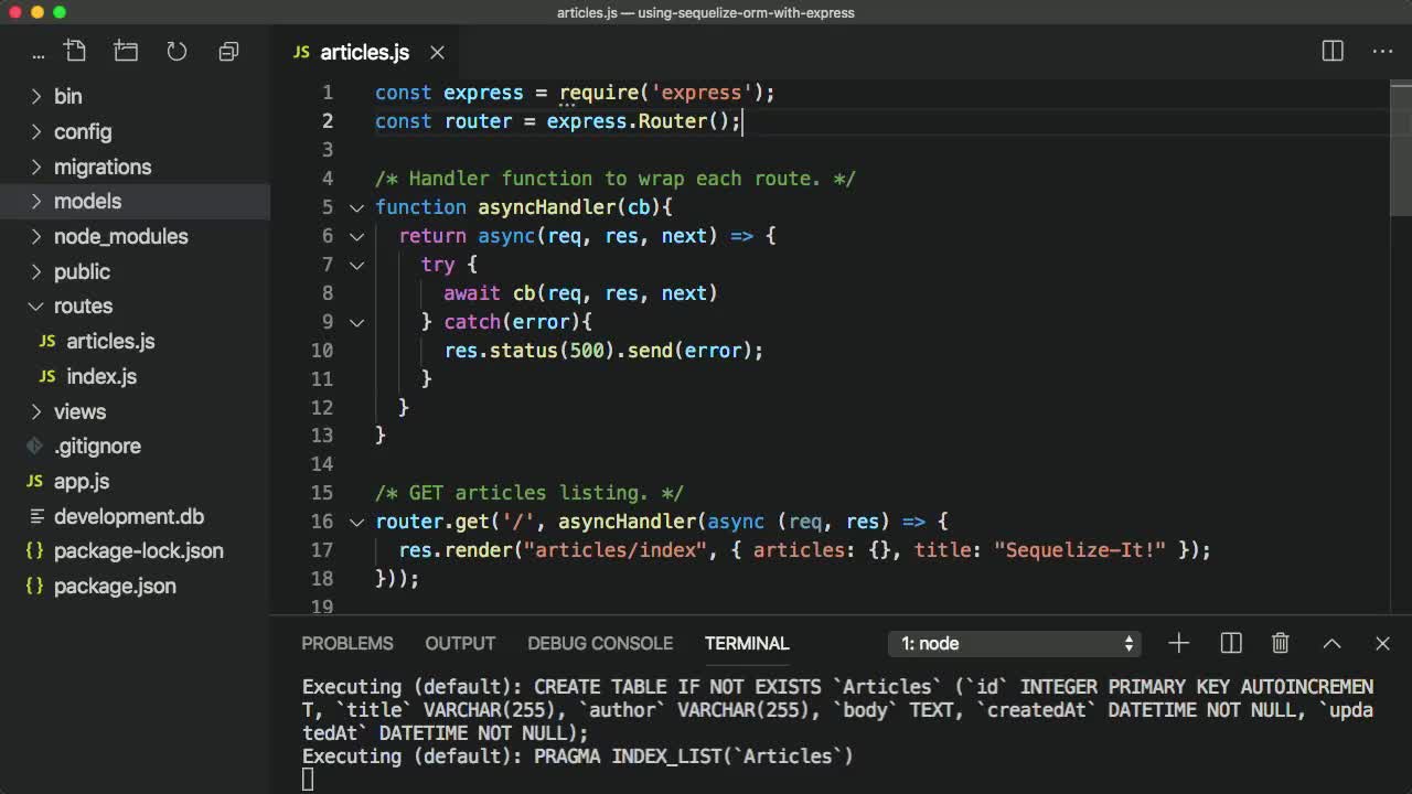 Create Entries (How To) | Using Sequelize ORM With Express | Treehouse