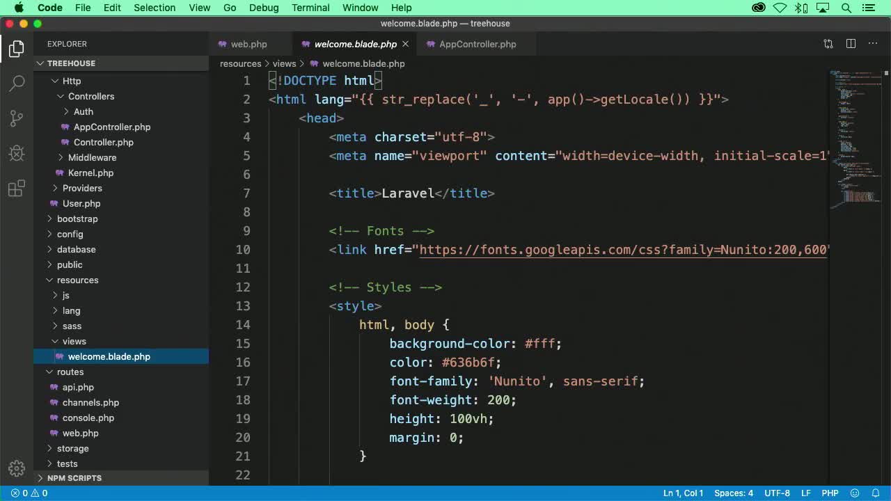 Using Controllers to Return Views (How To) | Laravel Basics | Treehouse
