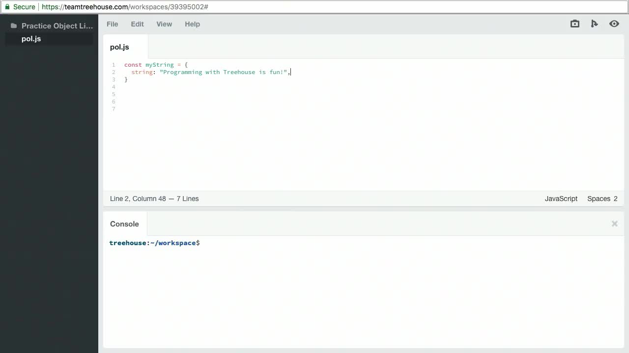 Adding a Method Solution (How To) | Practice Object Basics in JavaScript | Treehouse