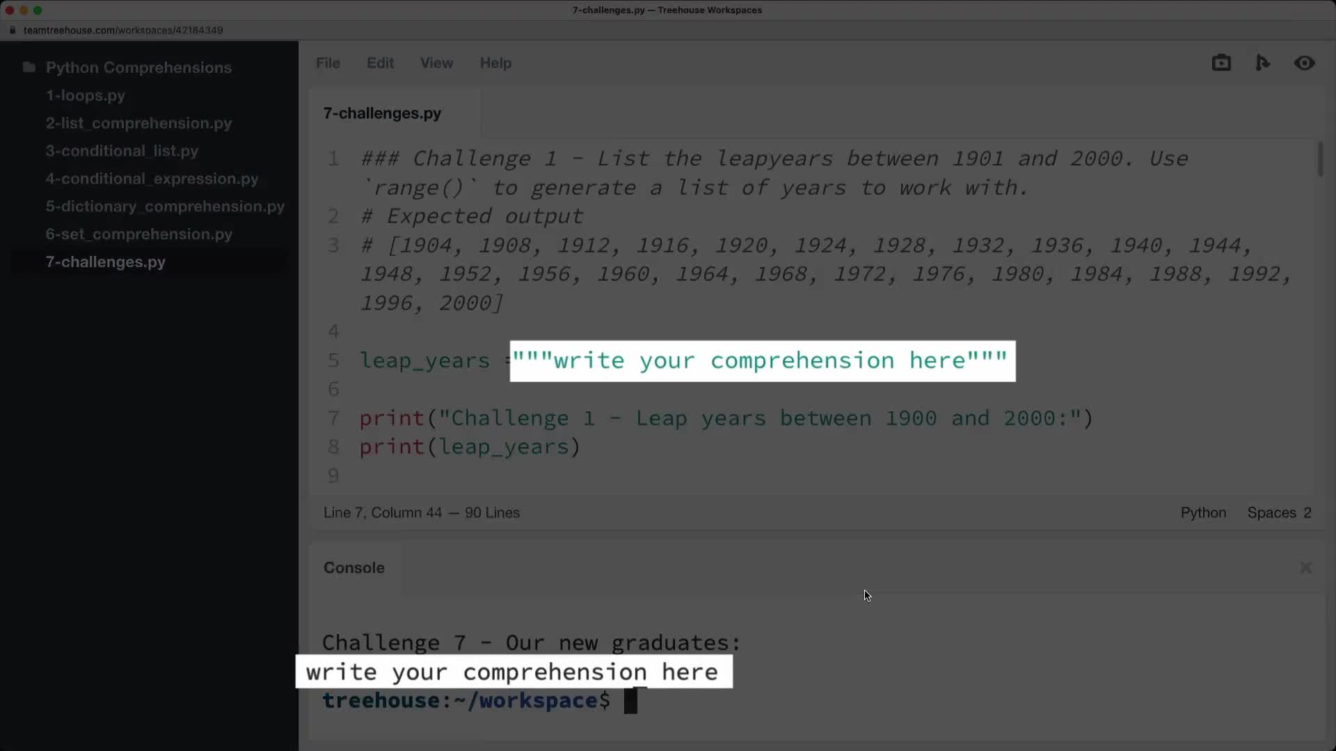 Comprehension Challenges (How To) | Python Comprehensions | Treehouse