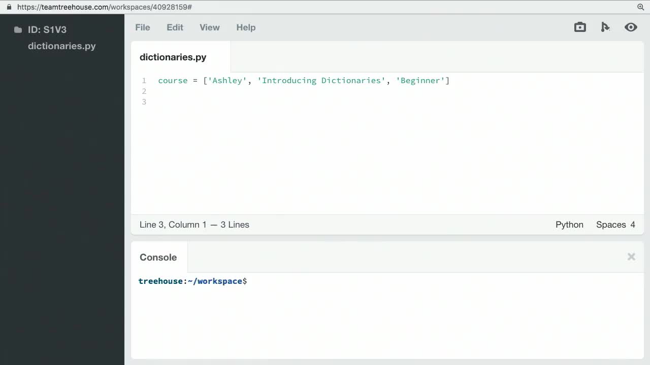 Accessing Keys And Values How To Introducing Dictionaries Treehouse