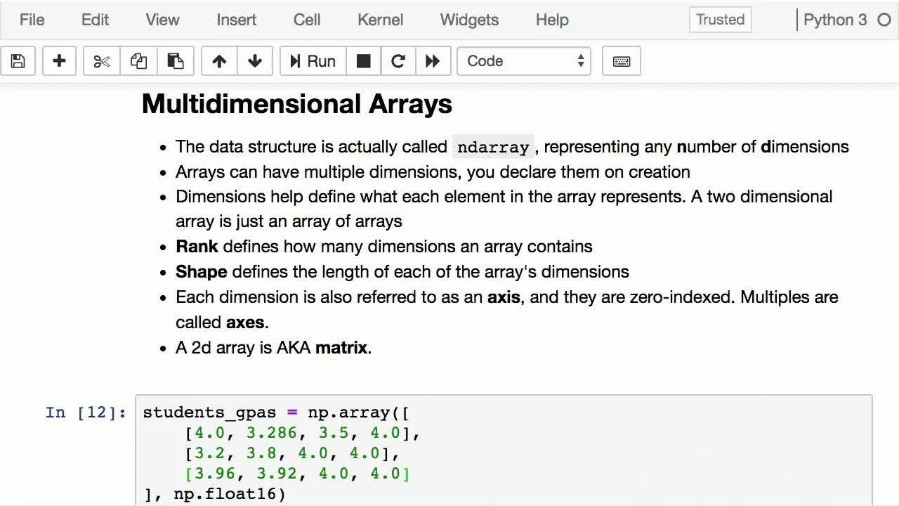 Indexing How To Introduction To Numpy Treehouse