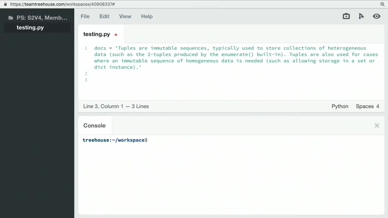 Membership Testing (How To) | Python Sequences | Treehouse