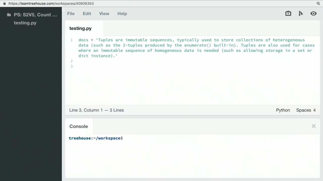 Count and Index (How To) | Python Sequences | Treehouse