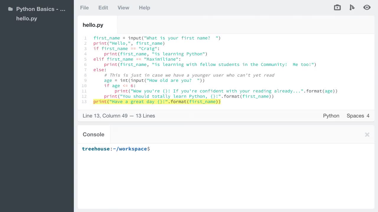 Functions (How To) | Python Basics | Treehouse