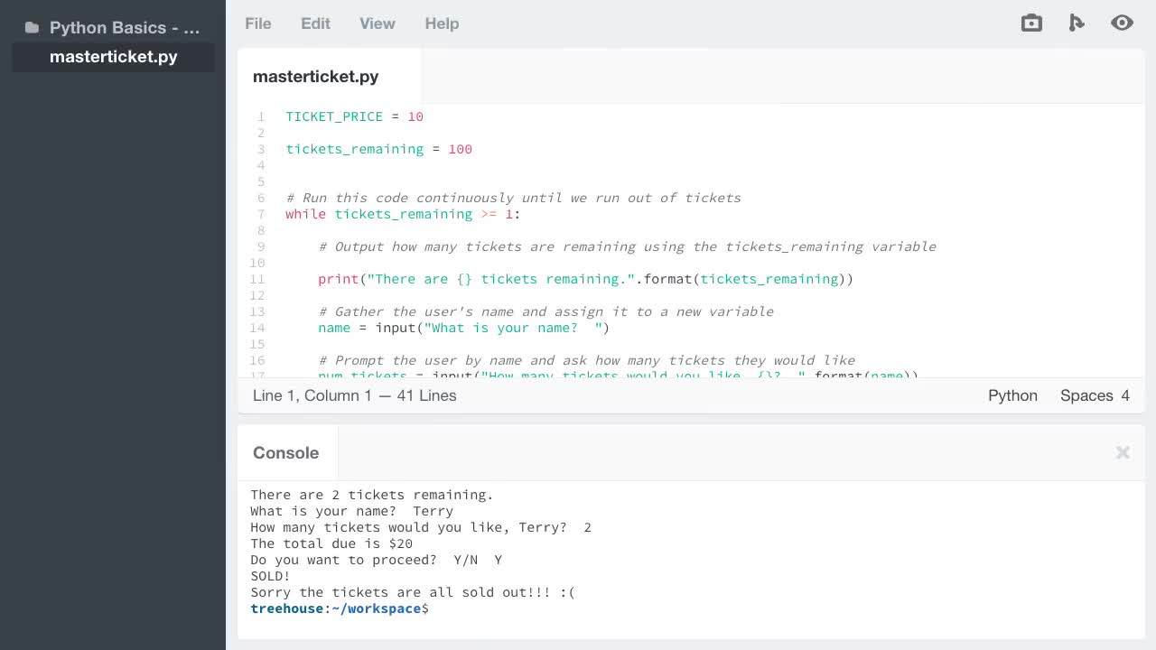 Handle Exceptions (How To) | Python Basics | Treehouse