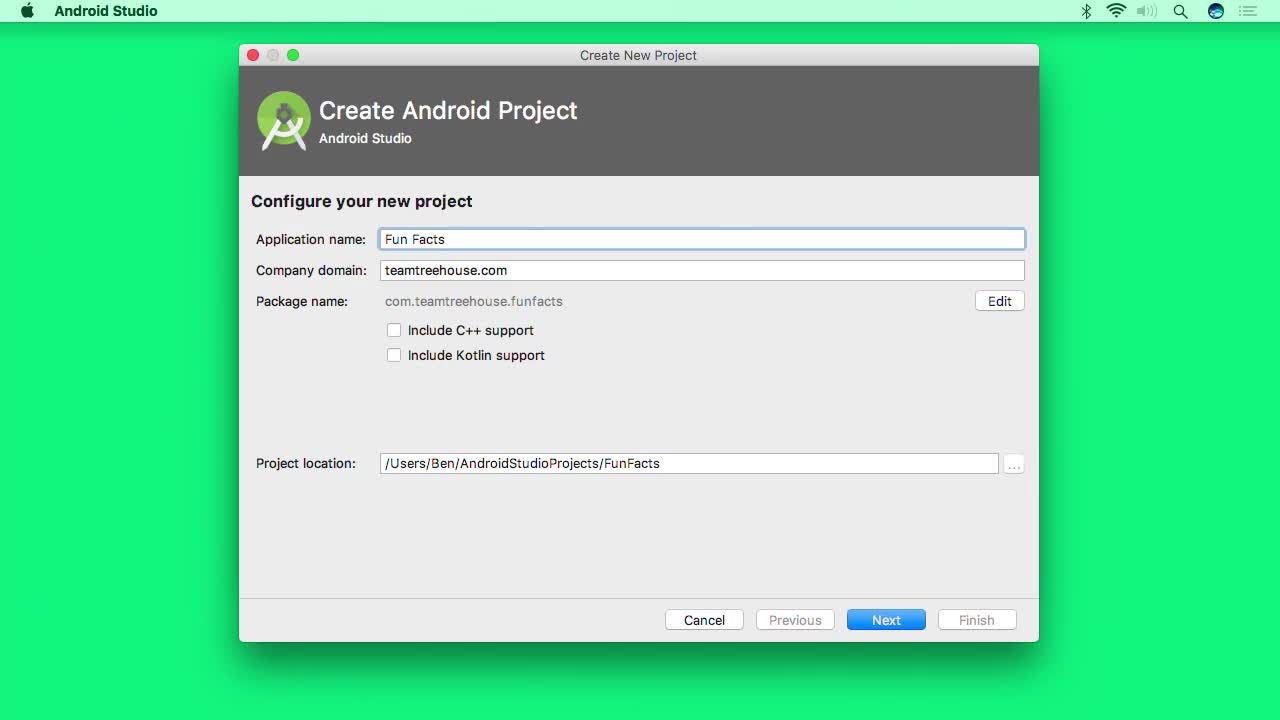 Creating The Fun Facts Project How To Build A Simple Android App With Kotlin Treehouse