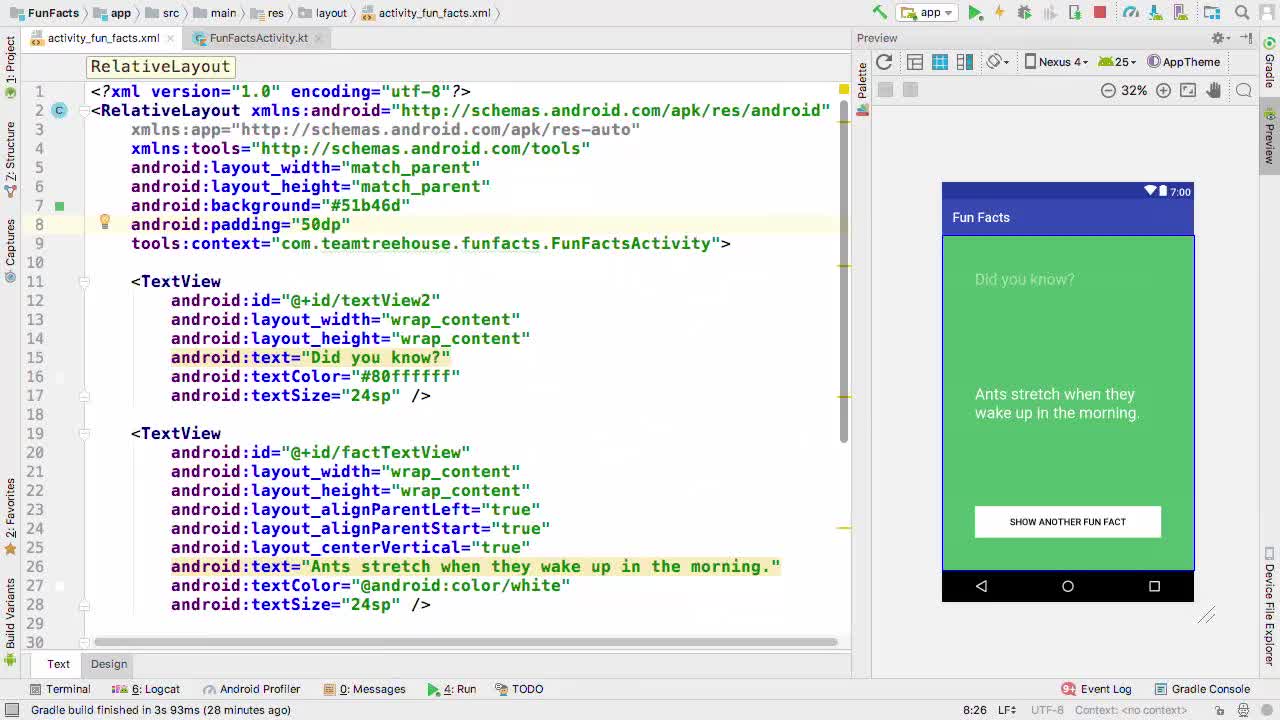 Setting a Fullscreen Theme (How To) | Build a Simple Android App with Kotlin | Treehouse