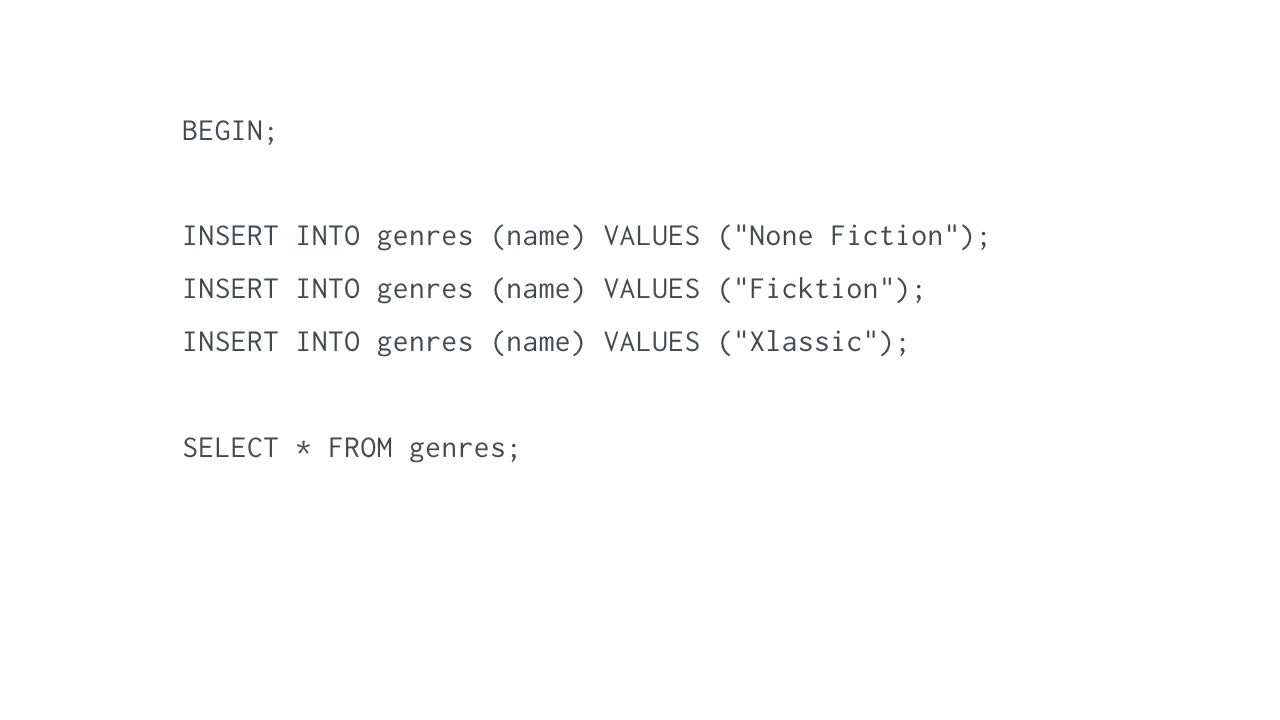 Rolling Back from Transactions (How To) | Modifying Data with SQL ...