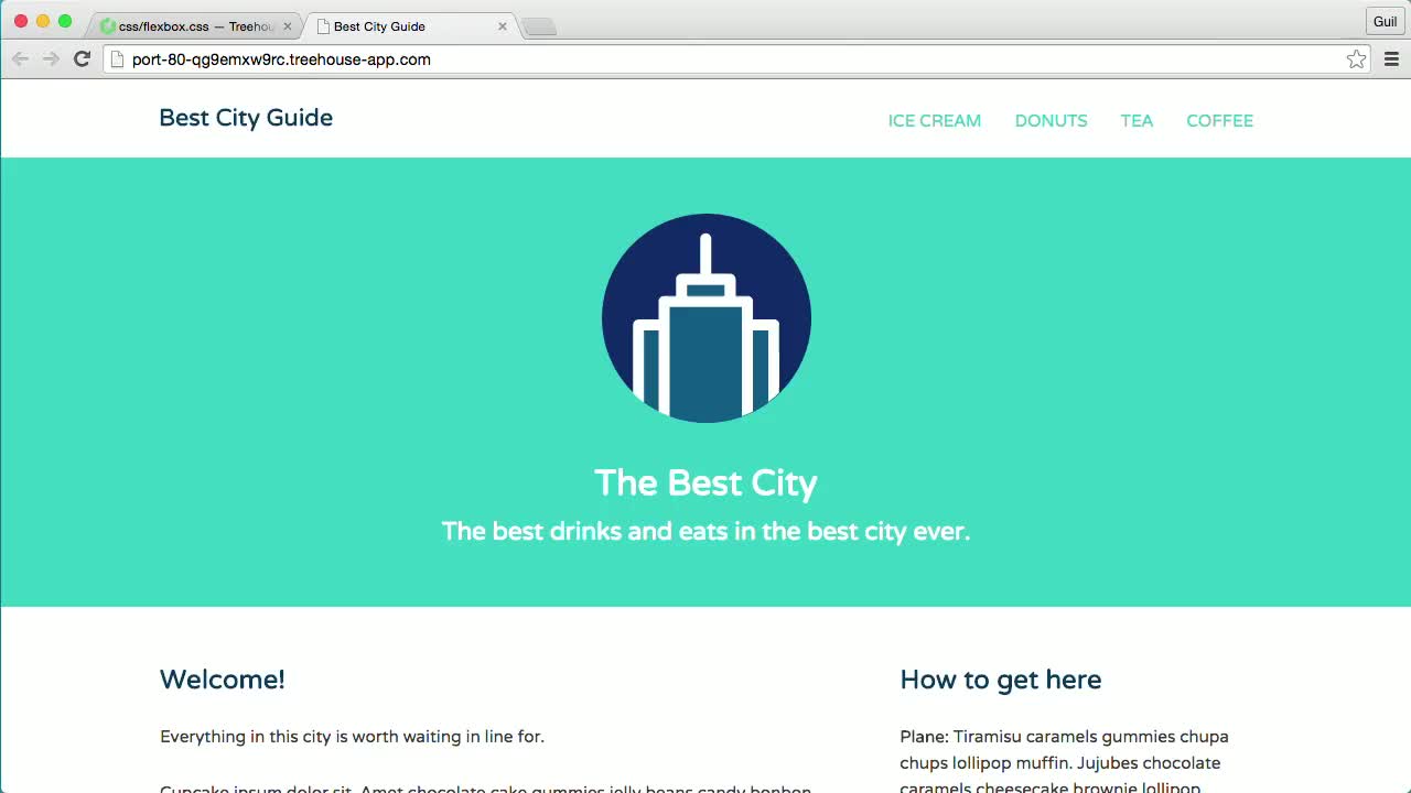 Creating A Two Column Layout With Flexbox How To Css Flexbox Layout Treehouse