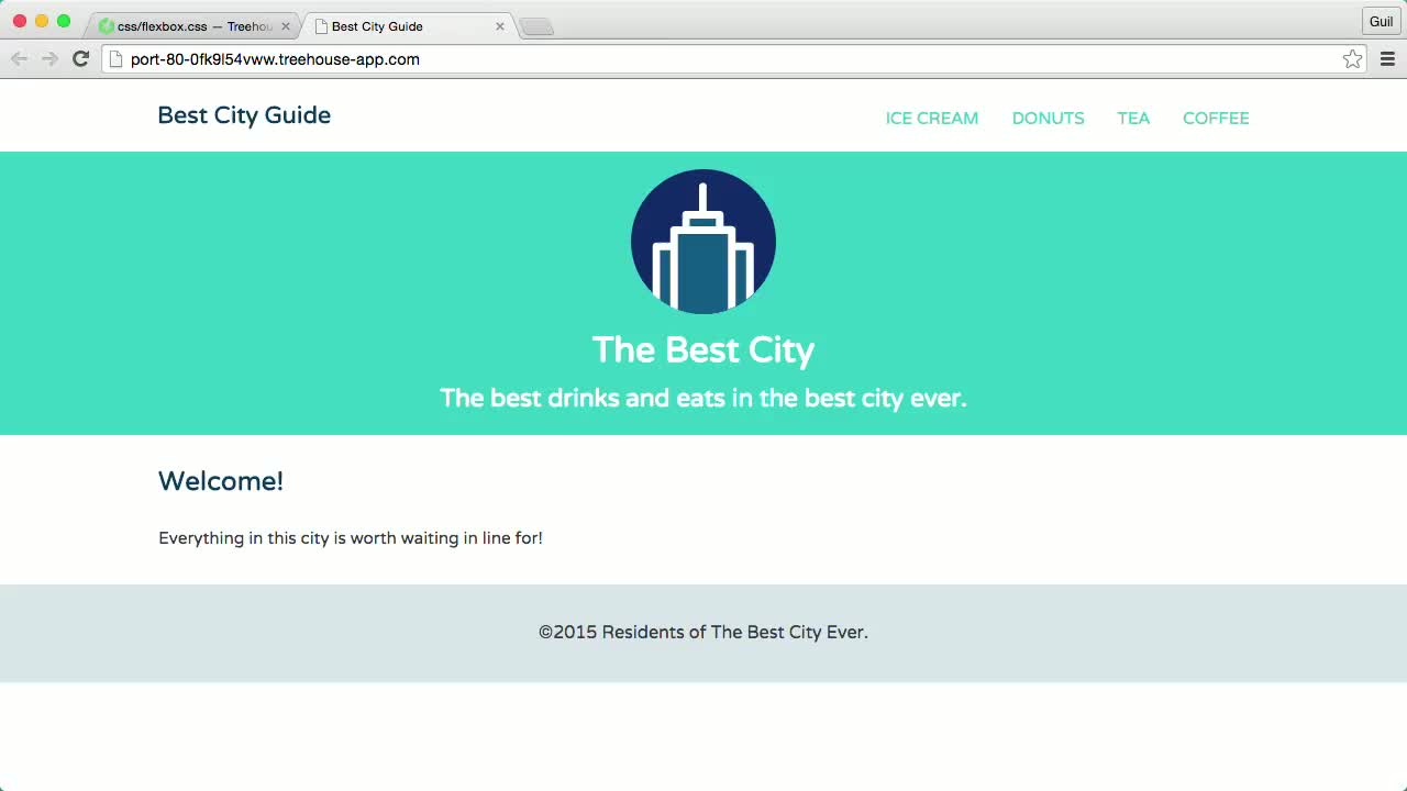 Creating A Sticky Footer With Flexbox How To Css Flexbox Layout Treehouse 