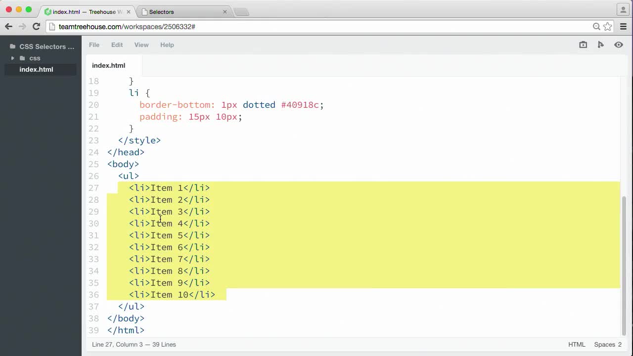 :first-child and :last-child (How To) | CSS Selectors | Treehouse