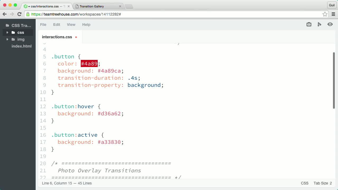 Transitioning Multiple Properties (How To) | CSS Transitions and Transforms | Treehouse