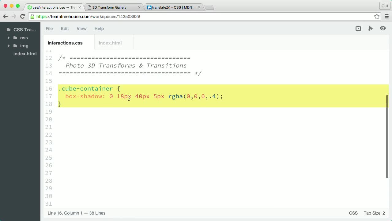 Build a Rotating 3D Cube (How To) | CSS Transitions and Transforms | Treehouse