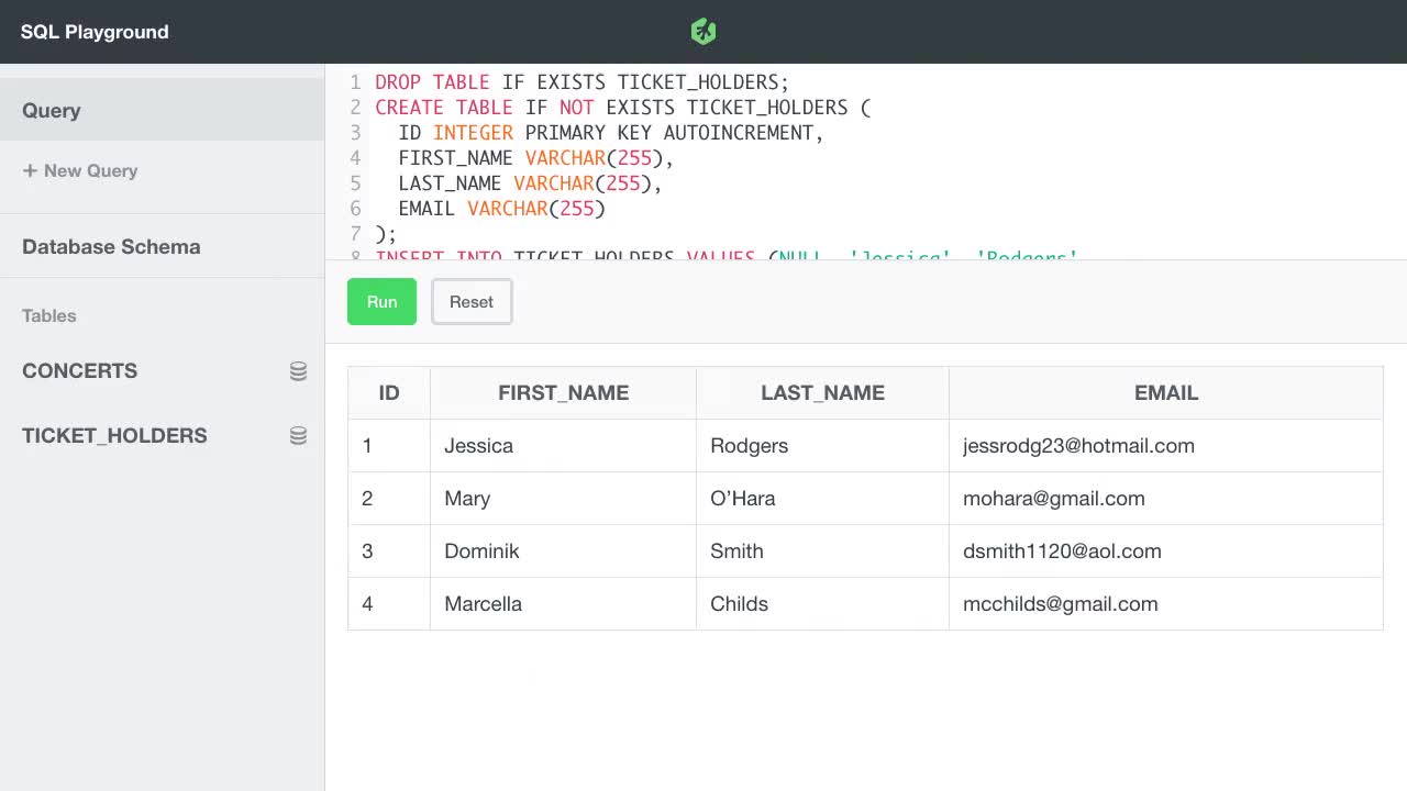 Creating the Tickets Table (How To) | Creating and Modifying Database Tables | Treehouse