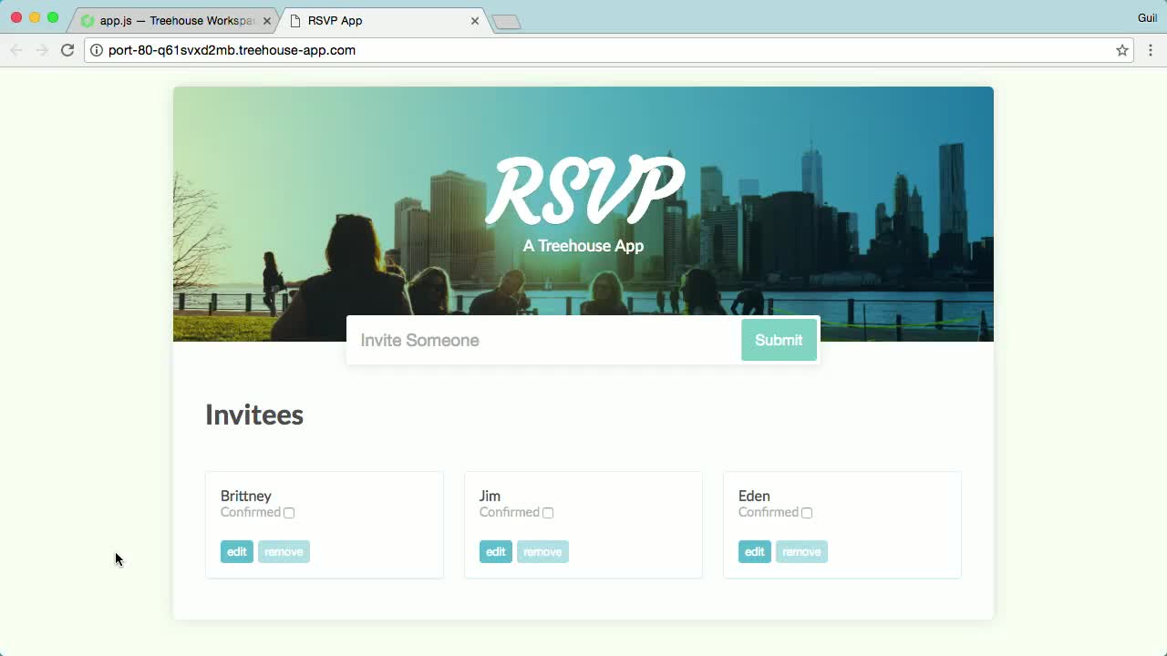 Moving to an Editing State (How To) | DOM Scripting By Example | Treehouse