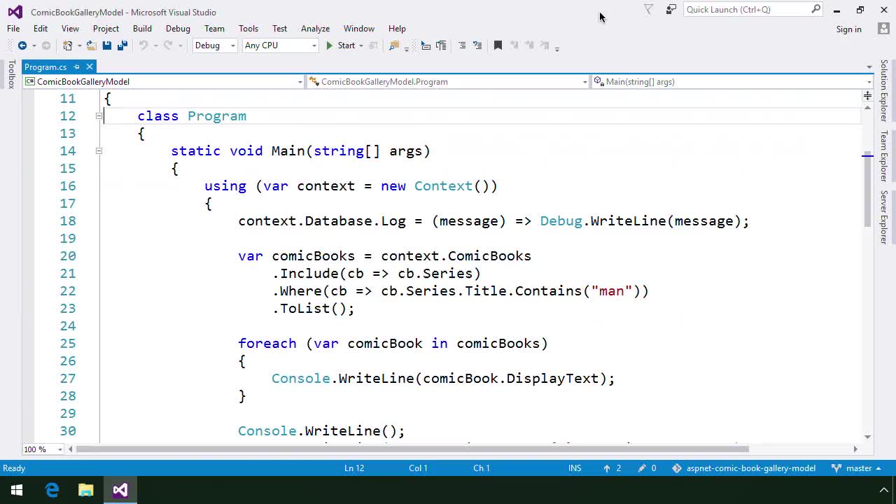 Sorting Queries How To Entity Framework Basics Treehouse