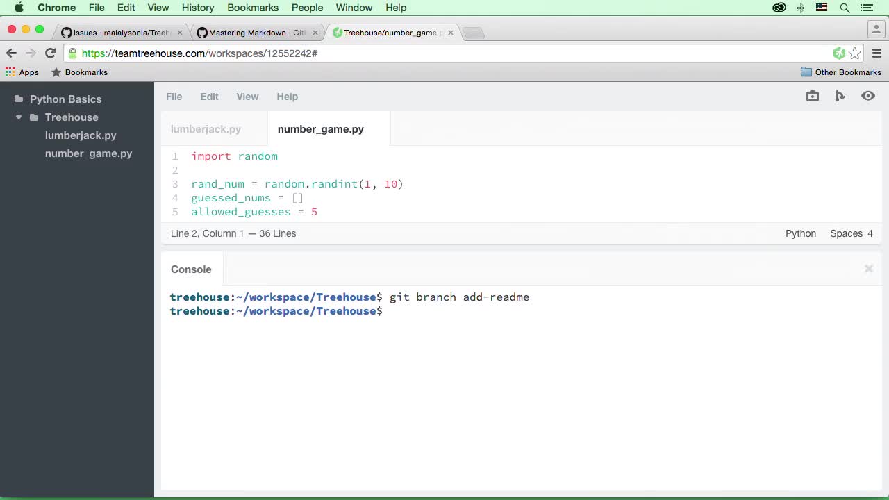 Create a Branch (How To) | GitHub Basics | Treehouse
