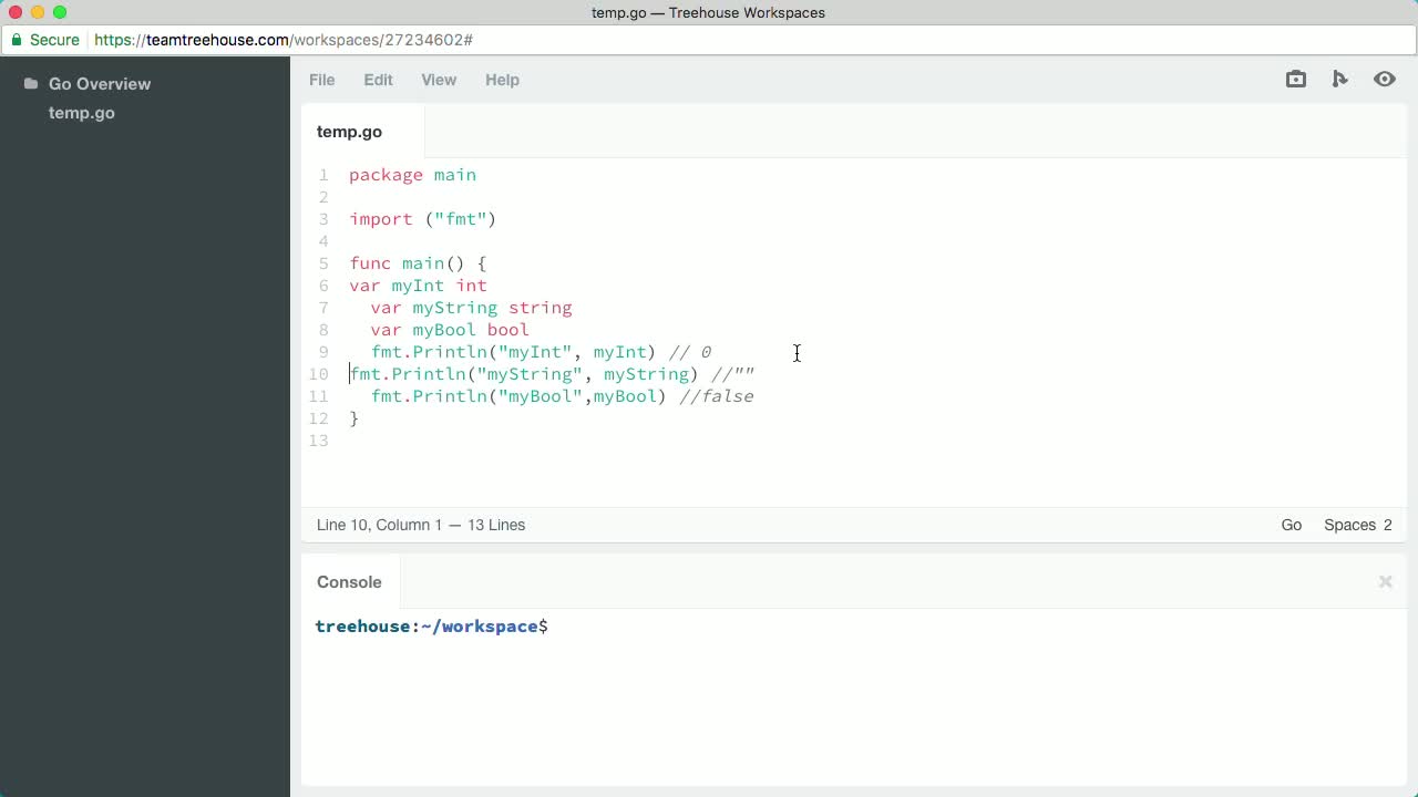 The Go Formatting Tool (How To) | Go Language Overview | Treehouse