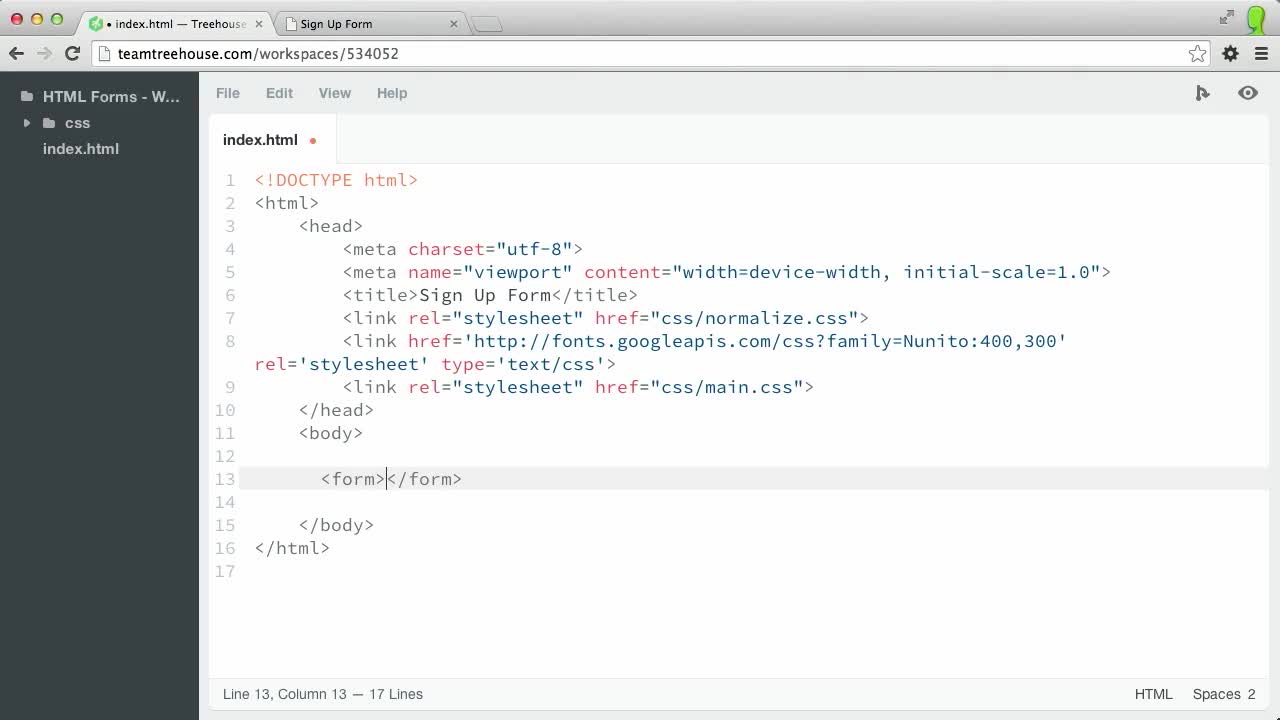 The Form Element (How To) | HTML Forms | Treehouse