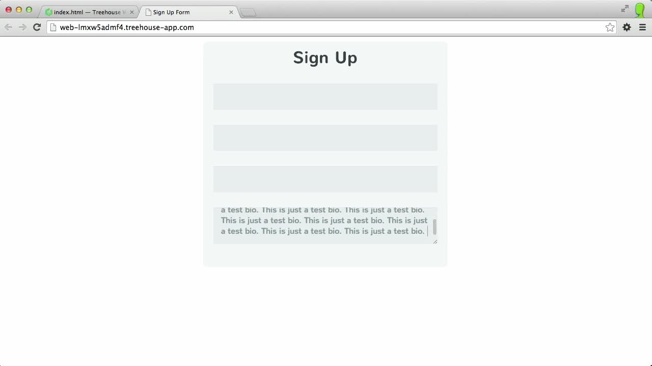The Textarea Element (How To) | HTML Forms | Treehouse