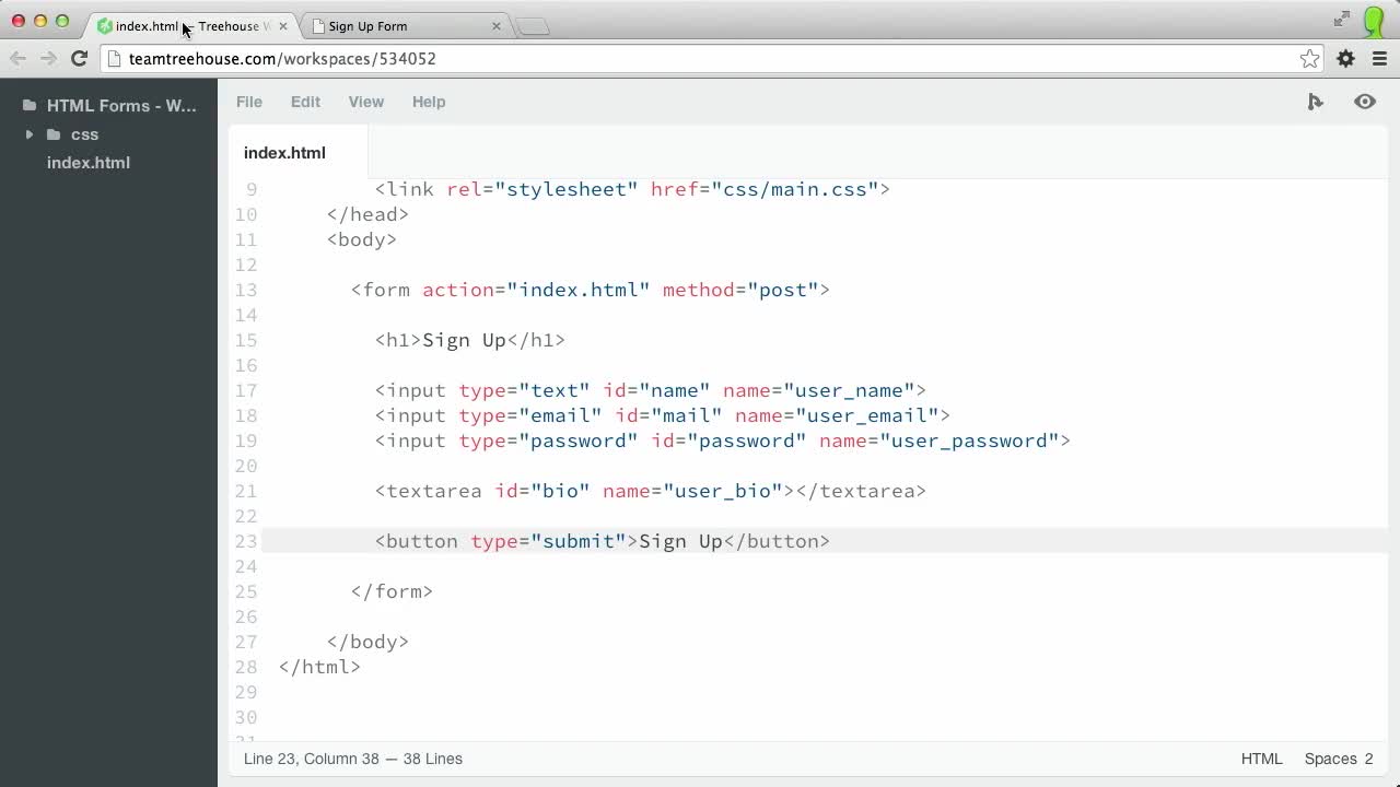 The Button Element (How To) | HTML Forms | Treehouse