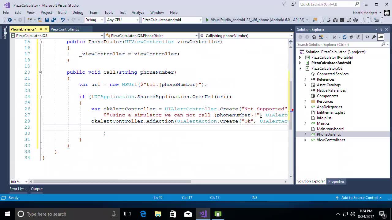 Adding the Call Button (How To) | Introduction to Xamarin | Treehouse