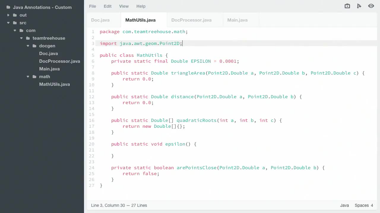 Using A Custom Annotation How To Java Annotations Treehouse